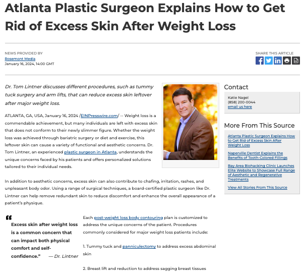 Atlanta Plastic Surgeon Talks Post-Weight Loss Skin Removal